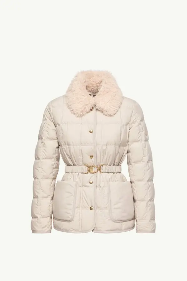 Moncler Cygnes Belted Short Down Jacket