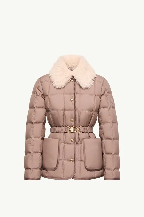 Moncler Cygnes Belted Short Down Jacket