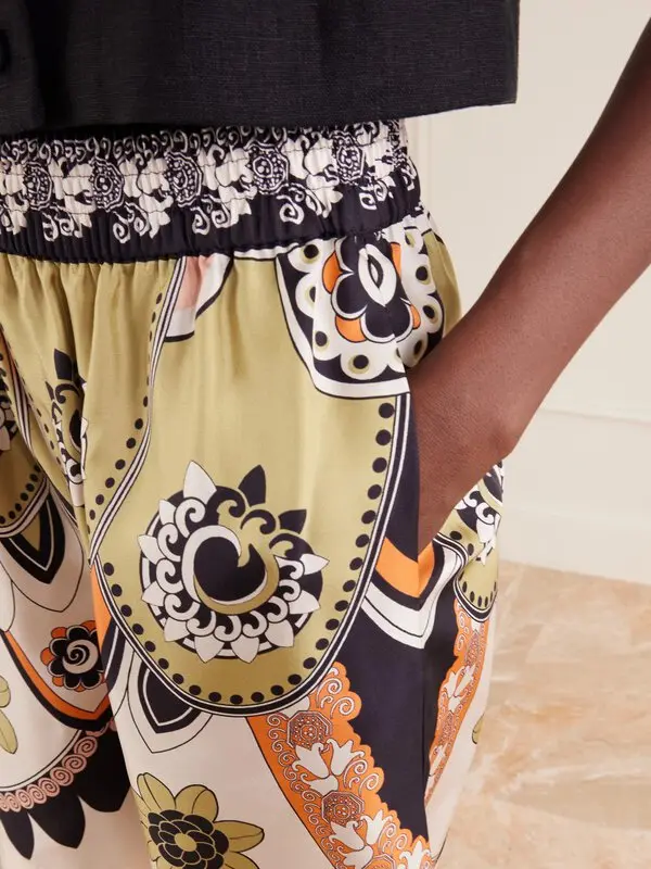 La DoubleJ Palazzo Printed Silk-twill Shorts