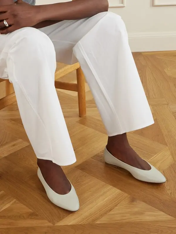 AeydĒ Ellie Leather Ballet Flats - Gray