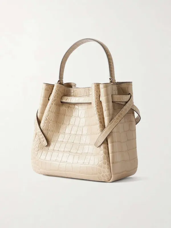 Tory Burch Croc-effect Leather Shoulder Bag - Light Brown