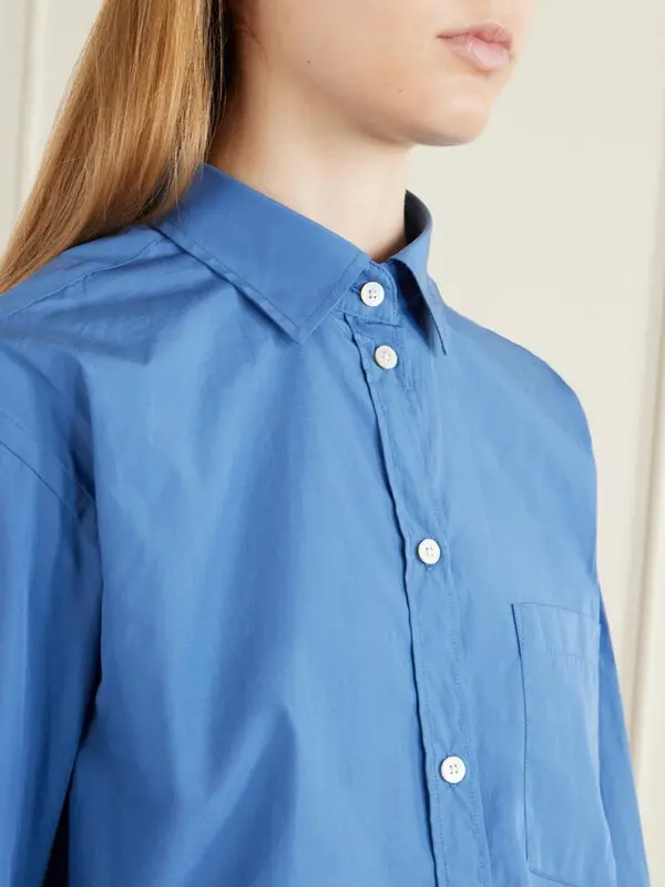 RÓHE Cotton Poplin Shirt - Blue