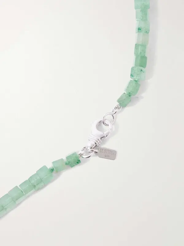 Le Sundial Sterling Silver, Aventurine And Pearl Necklace