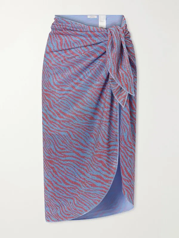 Oseree Animalier Metallic Lurex Coverup - Blue