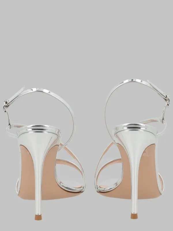 GIANVITO ROSSI Manhattan 95 Heeled Sandals - Silver