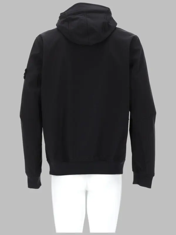 Stone Island Giacca Biker Con Cappuccio E Zip