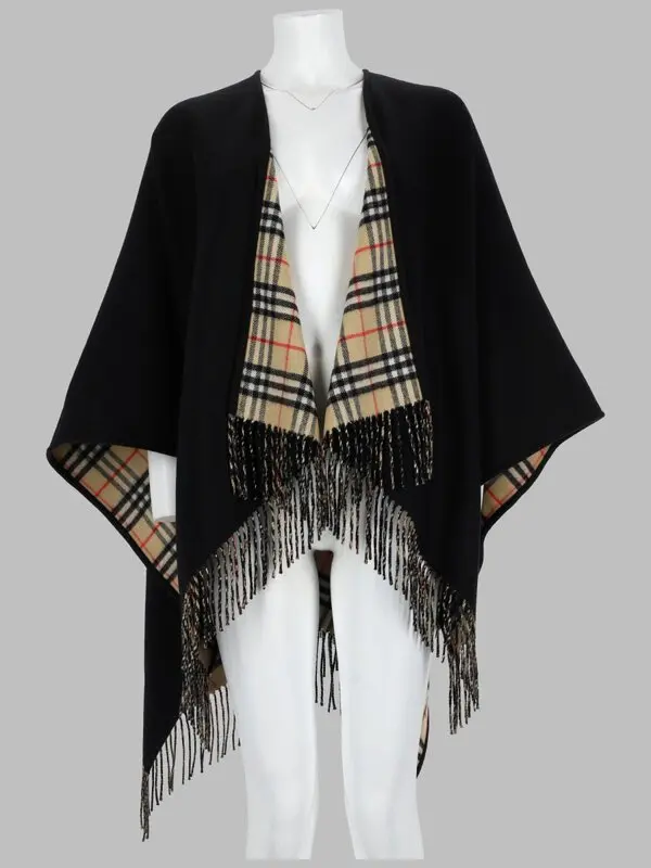 Burberry Mantella Reversibile Check - Black