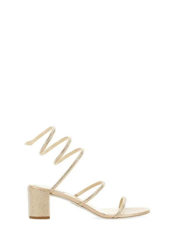 Rene Caovilla Cleo" Heeled Sandals - Cream