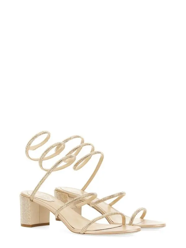 Rene Caovilla Cleo" Heeled Sandals - Cream