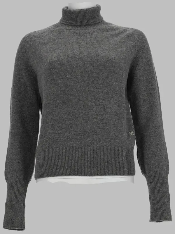Victoria Beckham Maglia Marie Lambswool Turtleneck - Gray