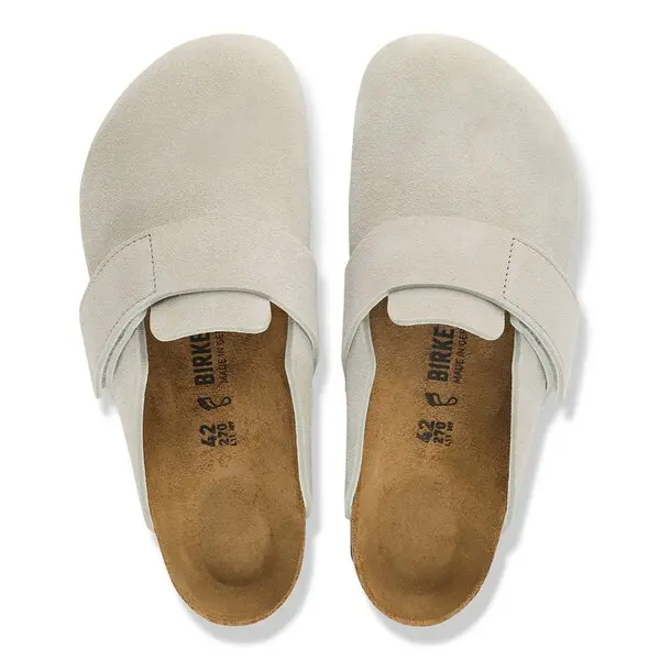 BIRKENSTOCK Loma Suede Leather Clogs - Oyster