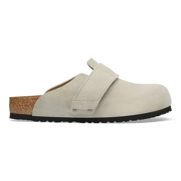 BIRKENSTOCK Loma Suede Leather Clogs - Oyster