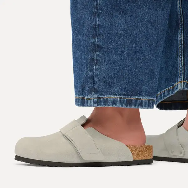 BIRKENSTOCK Loma Suede Leather Clogs - Oyster