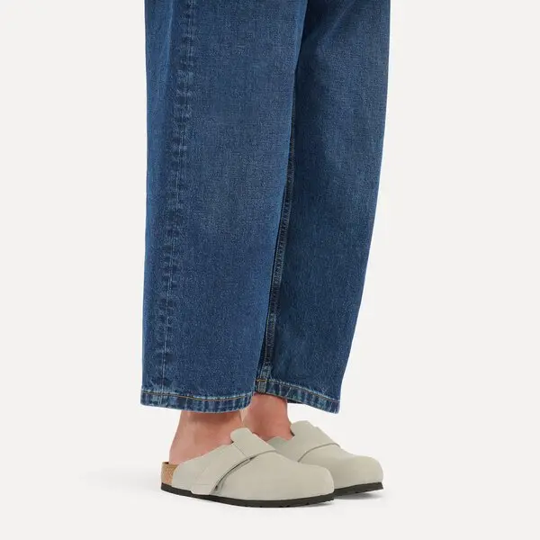 BIRKENSTOCK Loma Suede Leather Clogs - Oyster
