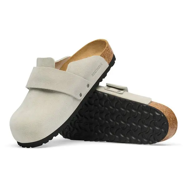 BIRKENSTOCK Loma Suede Leather Clogs - Oyster