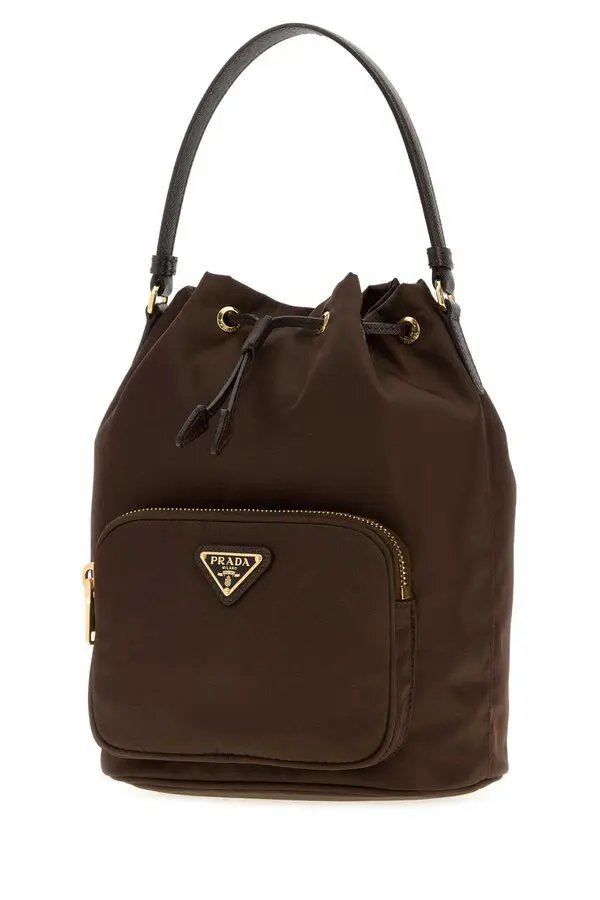 Prada Re-nylon Duet Bucket Bag - Brown
