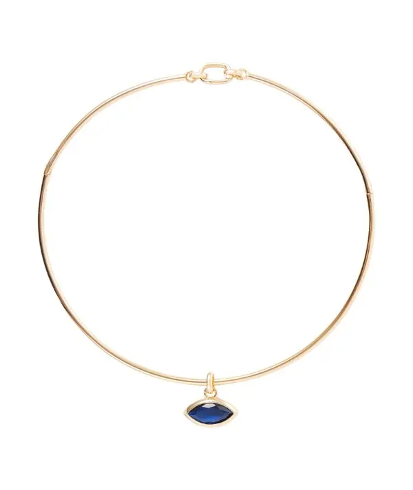 MARTHA CALVO Plated Sapphire Choker Necklace - Gold