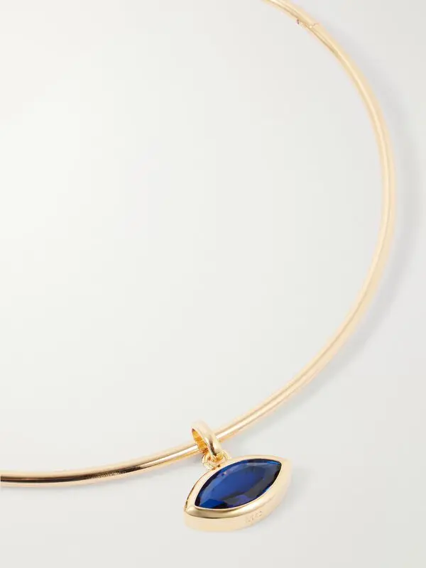 MARTHA CALVO Plated Sapphire Choker Necklace