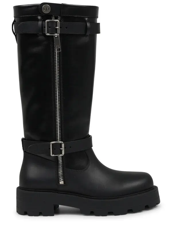 Dior D-major Calf Leather Boots - Black