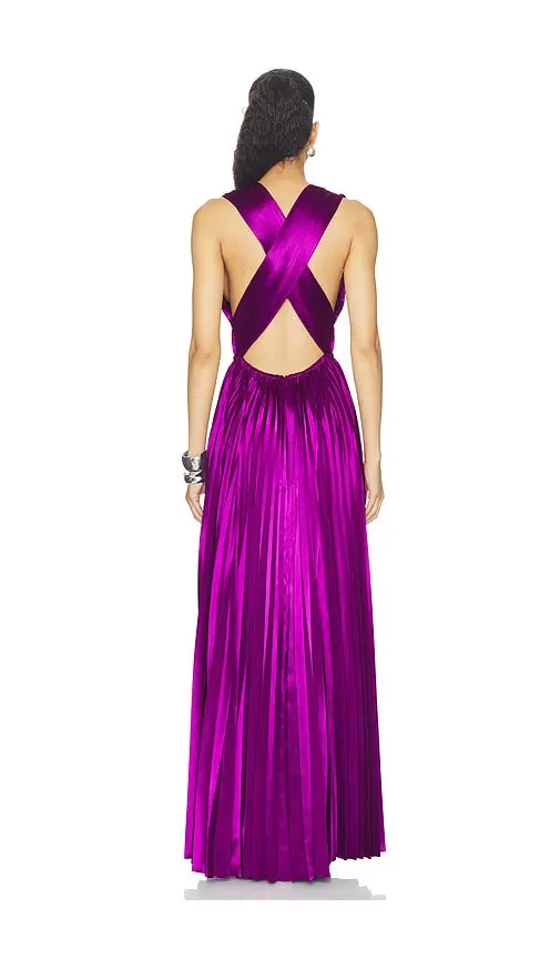 Ulla Johnson Sleeveless Satin Gown - Amaranth
