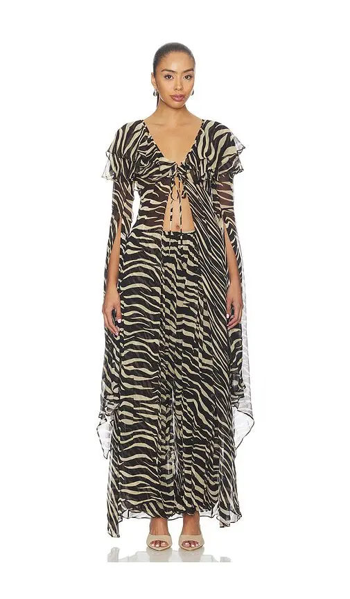 Ronny Kobo Kyle Maxi Top In Black & White