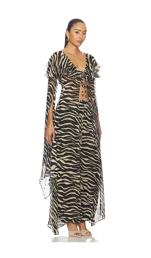 Ronny Kobo Kyle Maxi Top In Black & White