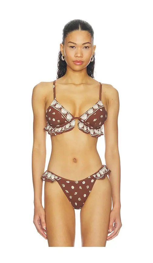 Show Me Your Mumu Milos Bikini Top In Brown - Cocoa Coast