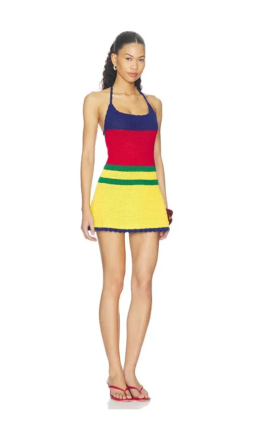 SEROYA Norma Crochet Dress In Multi