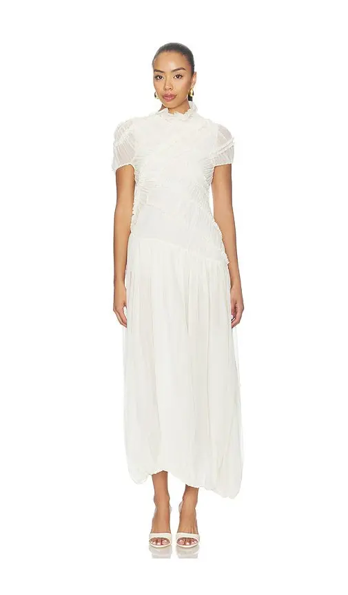Magda Butrym Sheer Asymmetrical Dress - Cream