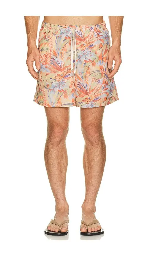BATHER Macaw Jungle Swim Trunk - Red