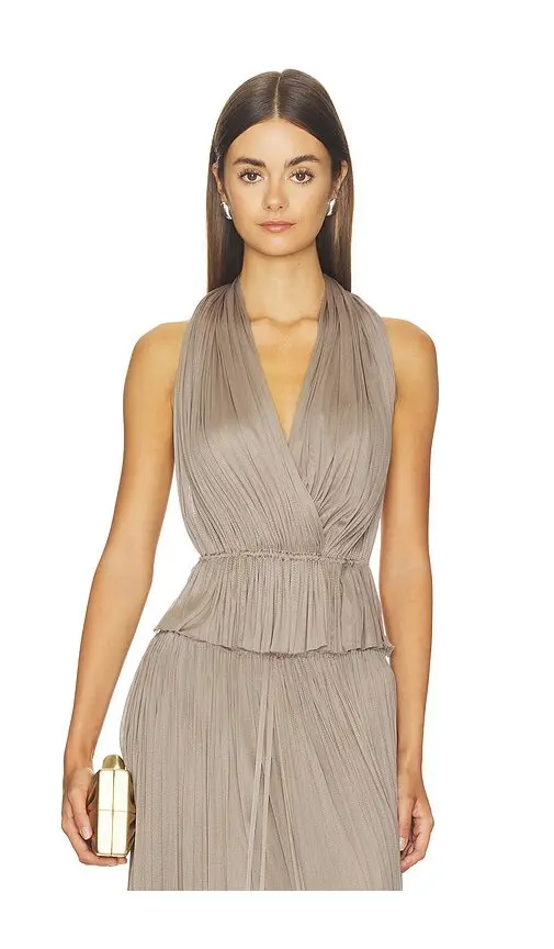 Hanne Bloch Silk Tulle Top - Taupe
