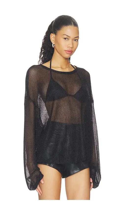 Lioness Bloom Long Sleeve Top In Black