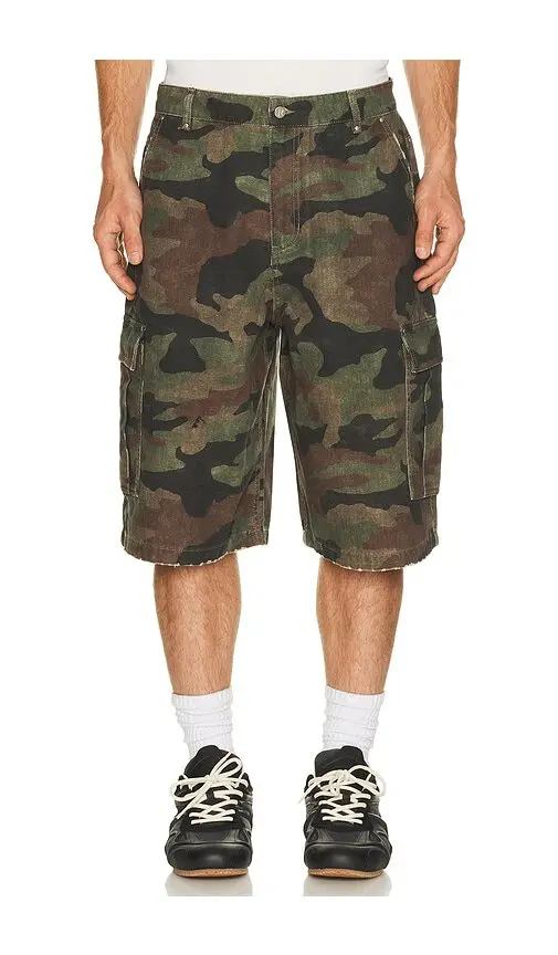 REPRESENT Cargo Short In Green - Camo