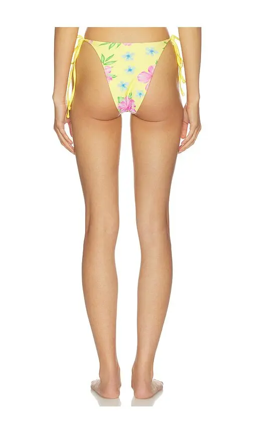 Frankies Bikinis Soleil Satin Beaded Bikini Bottom In Yellow