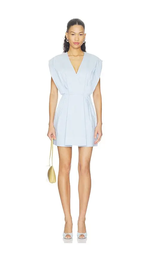 Simkhai Sefi Cape Mini Dress In Baby Blue - Periwinkle Sky