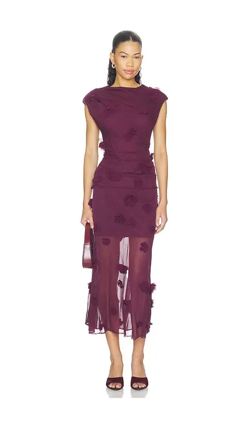 Simkhai Short Sleeve Floral Applique Top - Fig