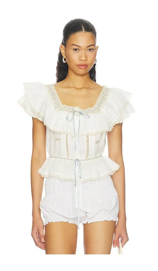 Rixo Melisa Top - Ivory