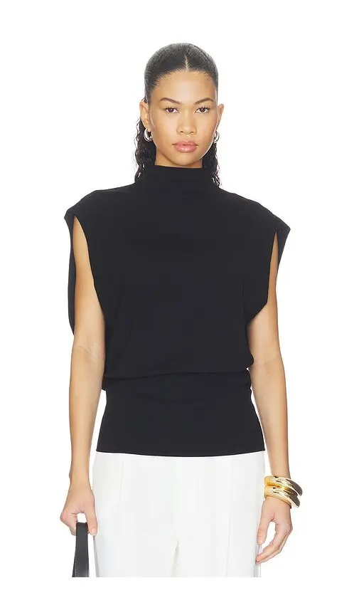 Simkhai Juli Draped Cape Top - Black