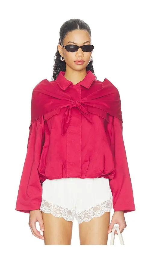MAUDE CLUB Archie Jacket In Red - Ruby