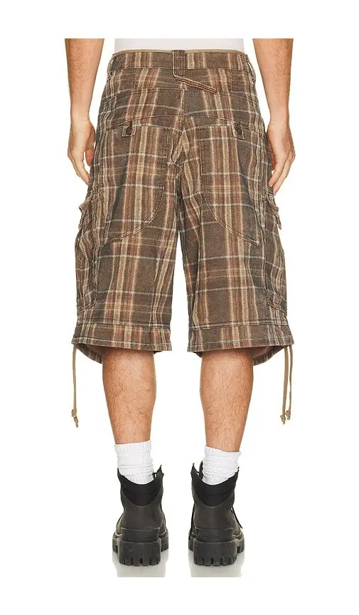 JADED LONDON Check Corduroy Cargo Shorts