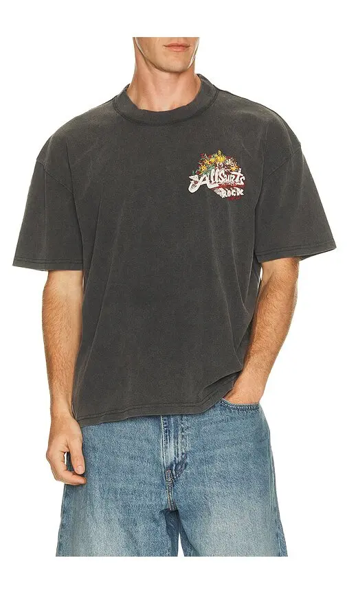 ALLSAINTS Roque Crew Neck Tee In Black - Washed Black