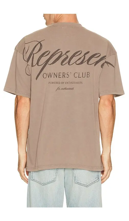 REPRESENT Owners Club Script Tee Shirt In Brown