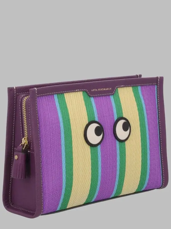 ANYA HINDMARCH Pouch In Mesh A Righe - Multicolor
