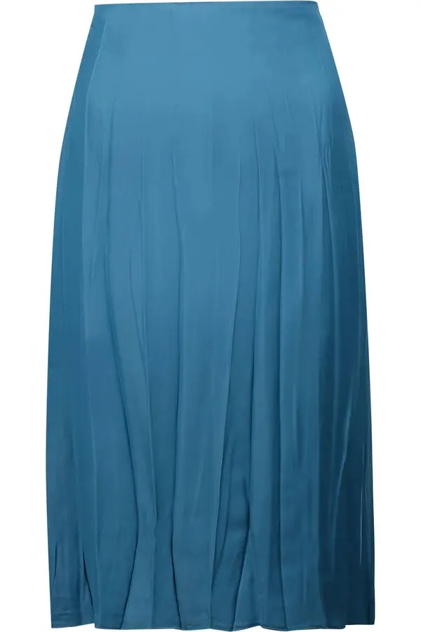 Nina Ricci Pleated Satin Skirt - Azure