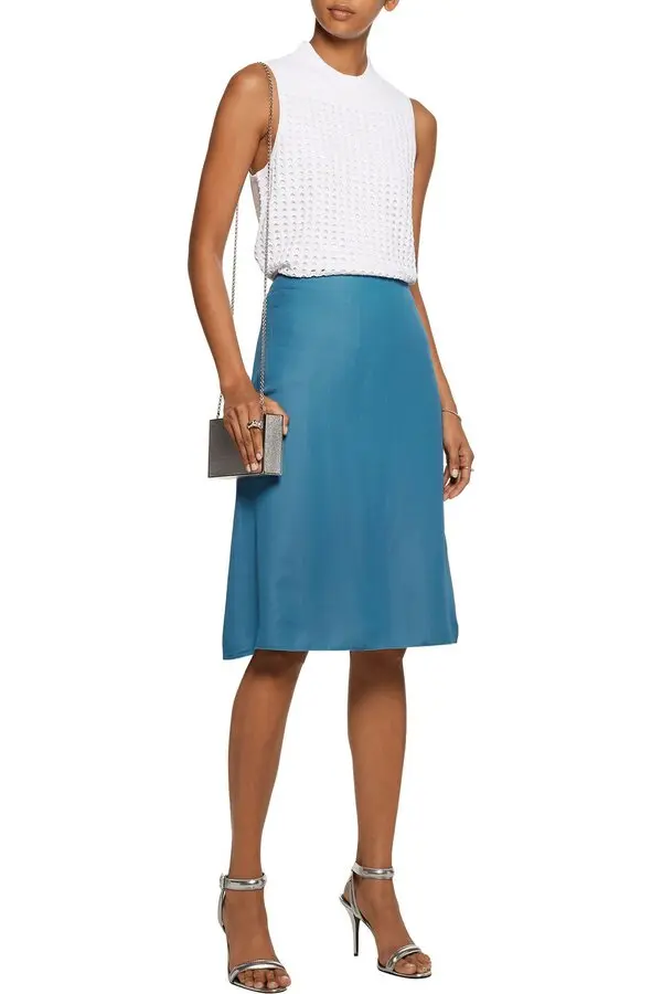 Nina Ricci Pleated Satin Skirt