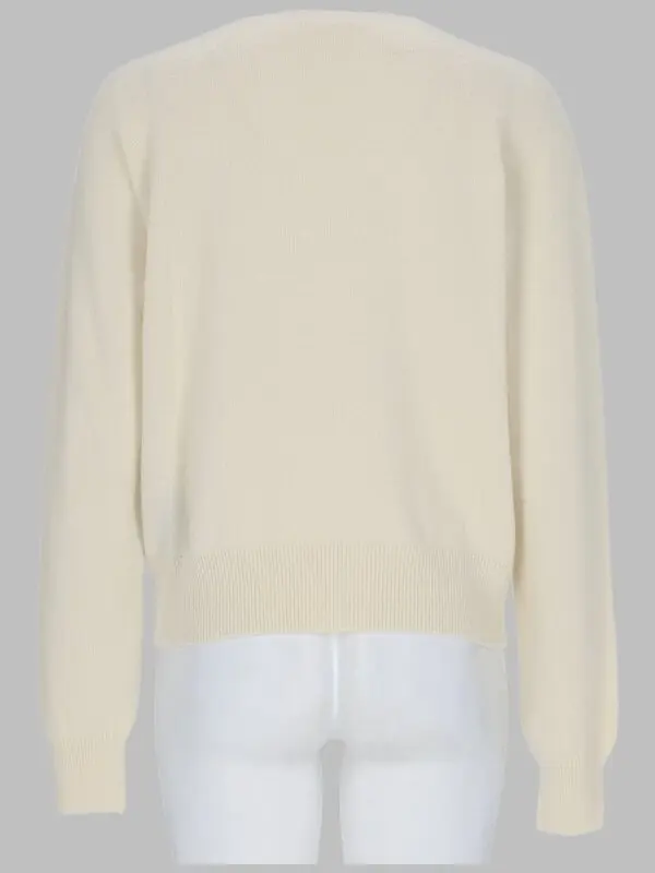 Balmain Button Detailed Cashmere And Wool Blend Knit - Cream