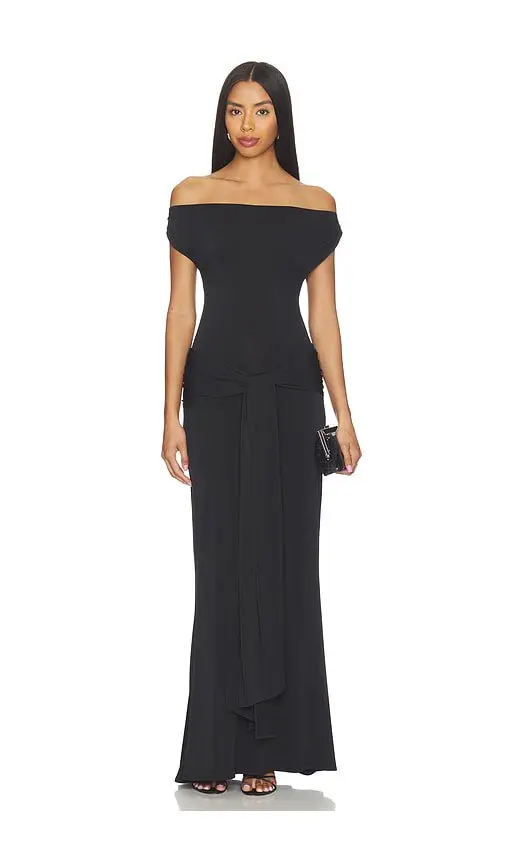 Show Me Your Mumu Winona Wrap Maxi Dress - Black