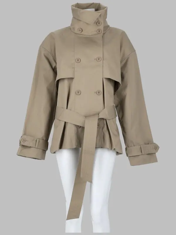 ROTATE BY BIRGER CHRISTENSEN Short Trench Coat - Cream