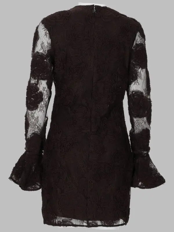 ROTATE BY BIRGER CHRISTENSEN 3d Floral Mini Dress - Brown