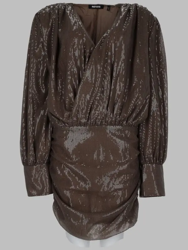 ROTATE BY BIRGER CHRISTENSEN Sequin Mini Dress - Brown